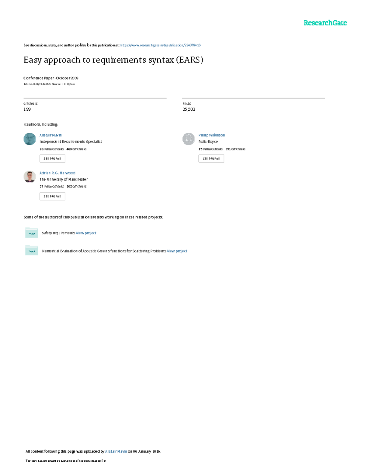 Mavin A Rolls Royce EARS RE09 Paperaccepted - Requirements engineering ...