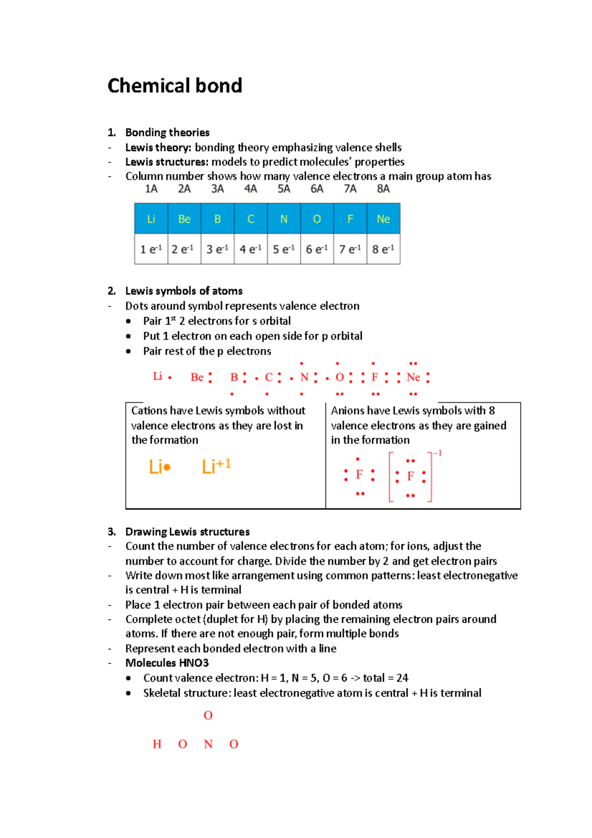 chemical bonding - Chemical bond 1. Bonding theories - Lewis theory ...