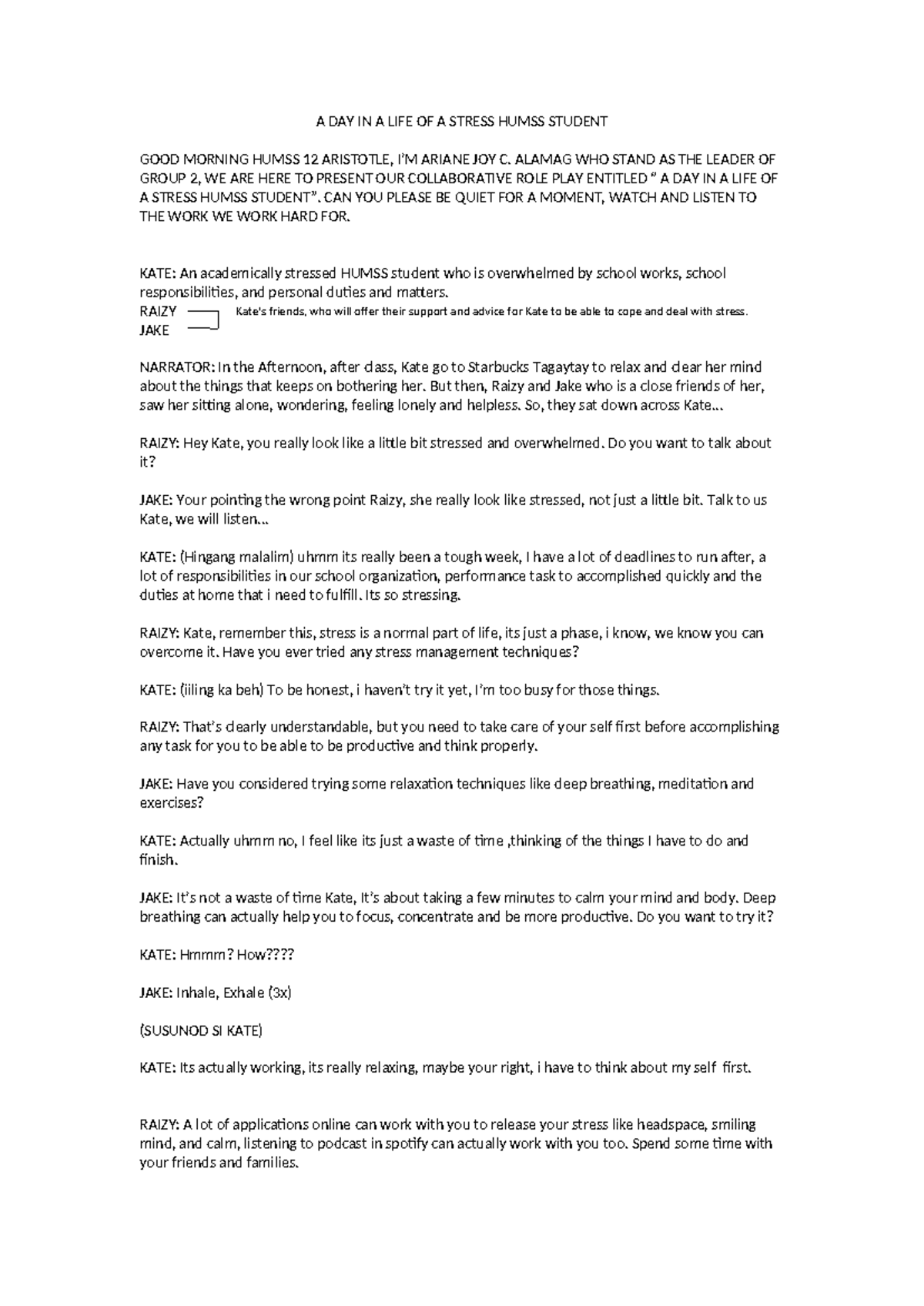 A DAY IN A LIFE OF A Stress Humss Student - A DAY IN A LIFE OF A STRESS ...