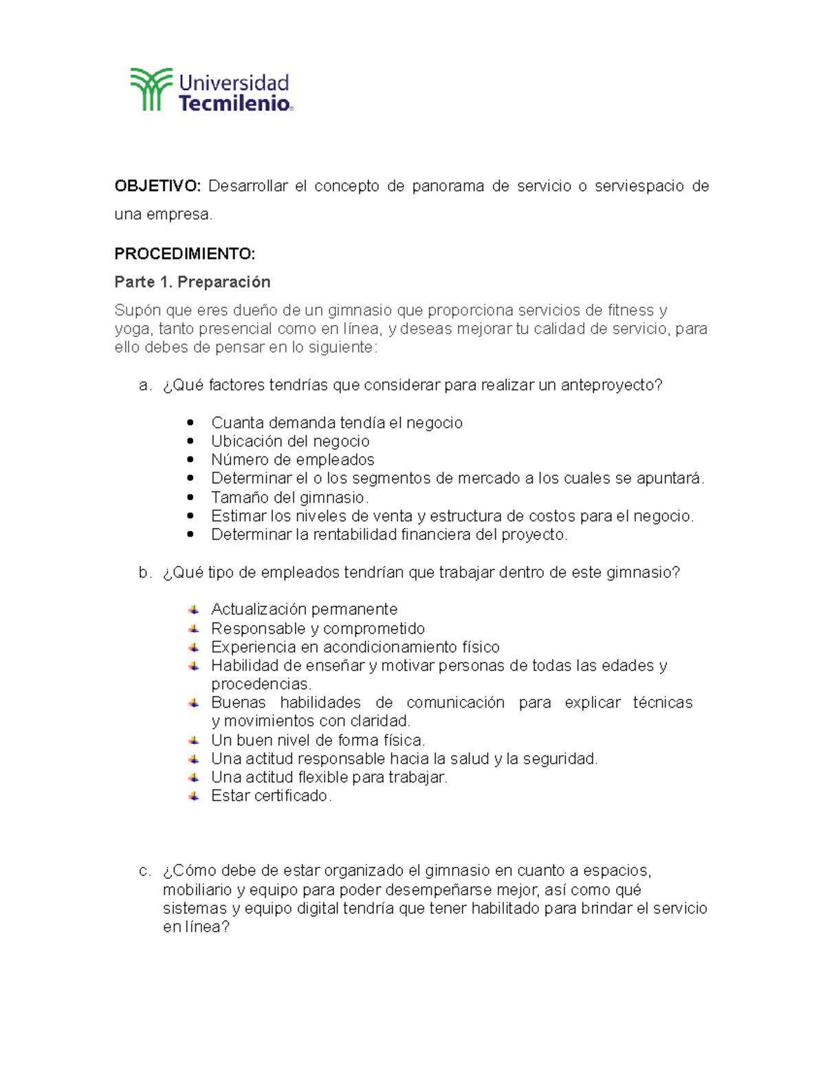 Actividad 5 - Desarrollar el concepto de panorama de servicio o ...