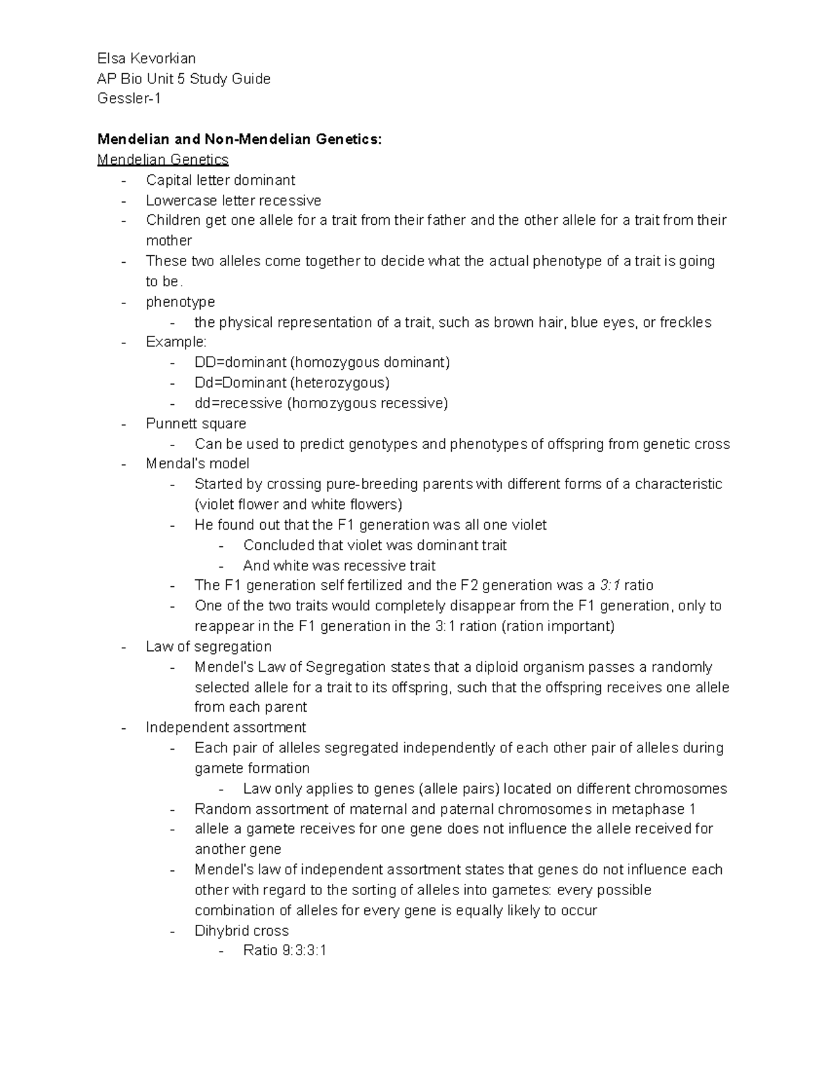 Human Biology-genetics/diseases/human body - AP Bio Unit 5 Study Guide ...