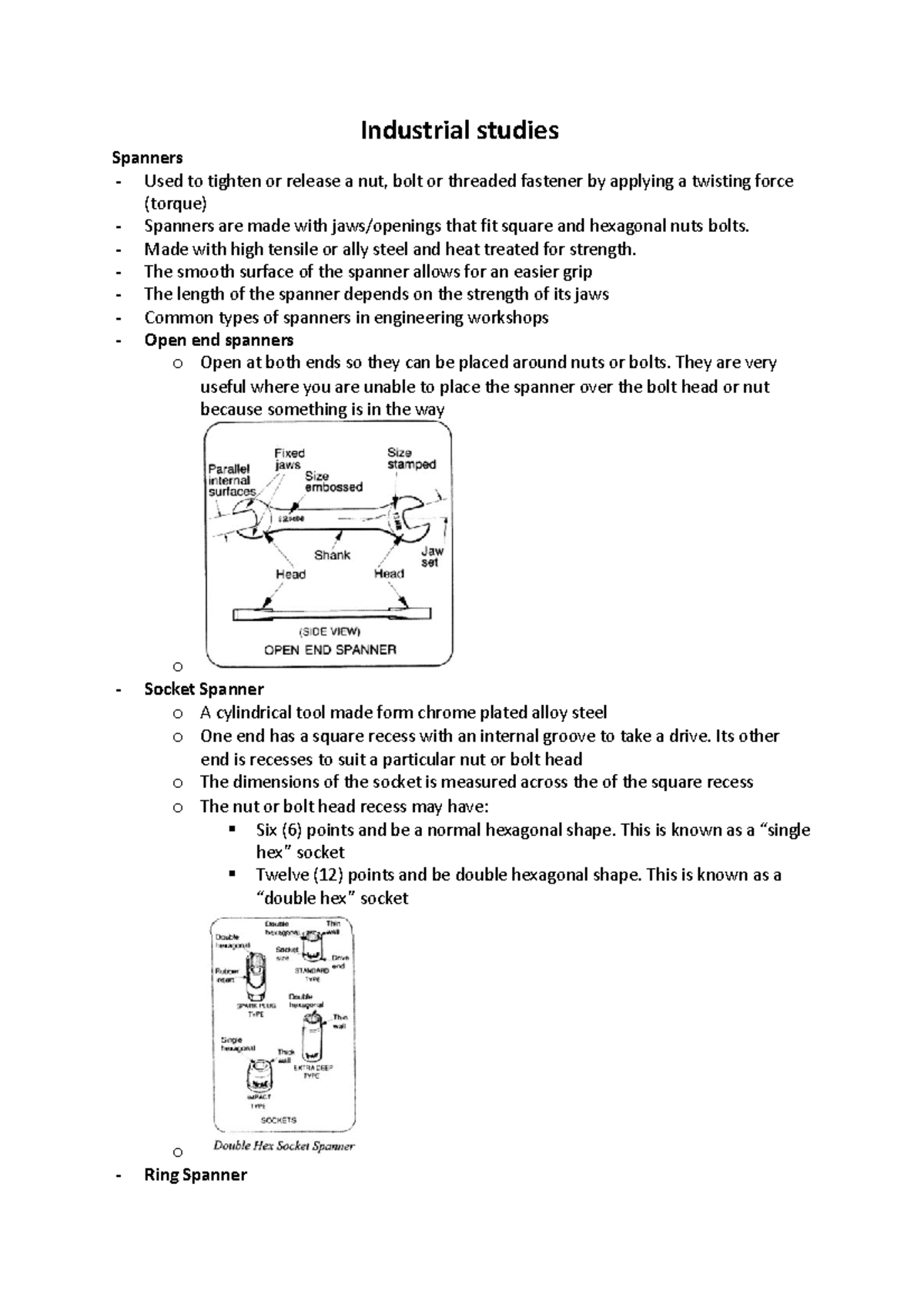 Industrial studies - Tutorial and lecture notes - Industrial studies ...