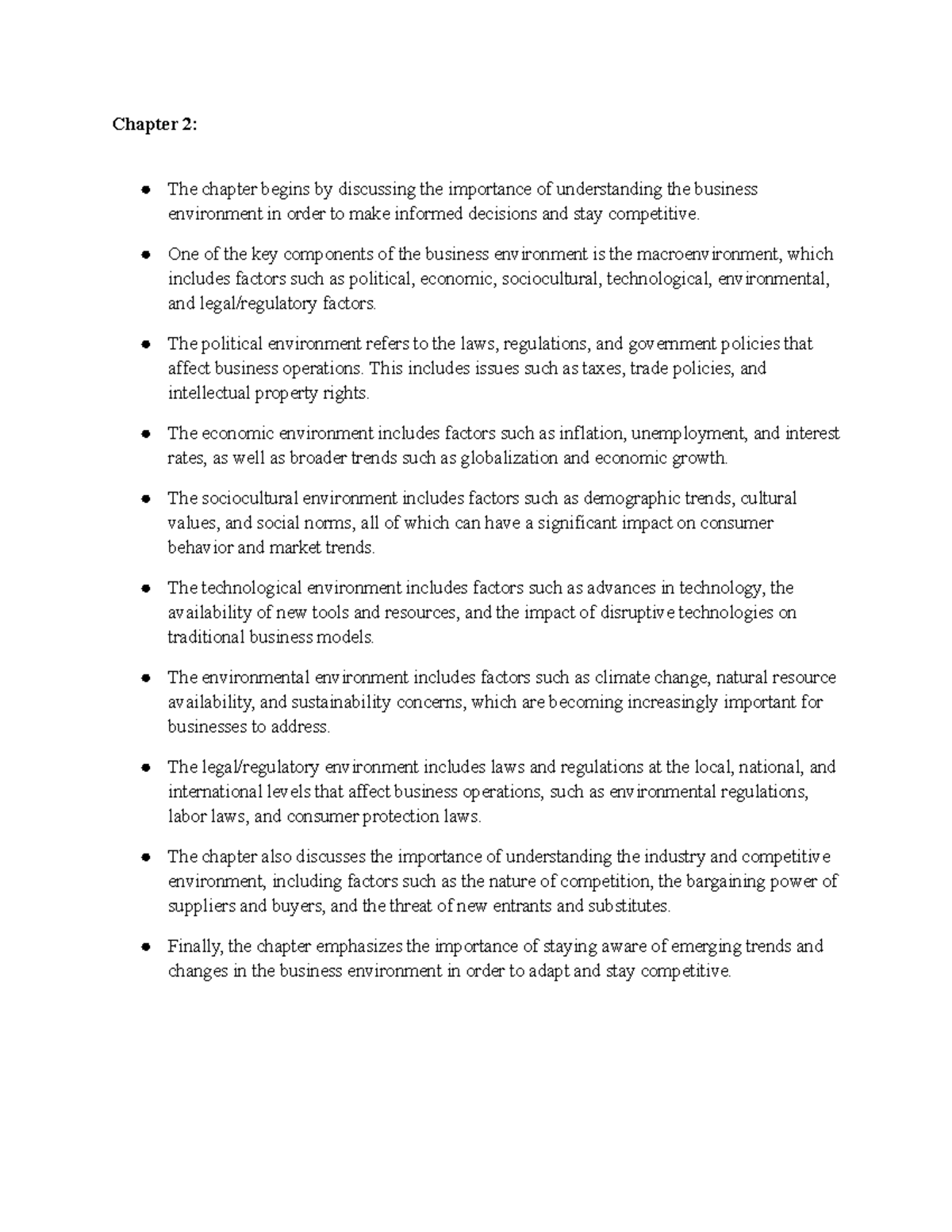 BADM 320 Chapter 2 - BADM 320 Notes for Ch 2 - Chapter 2: The chapter ...