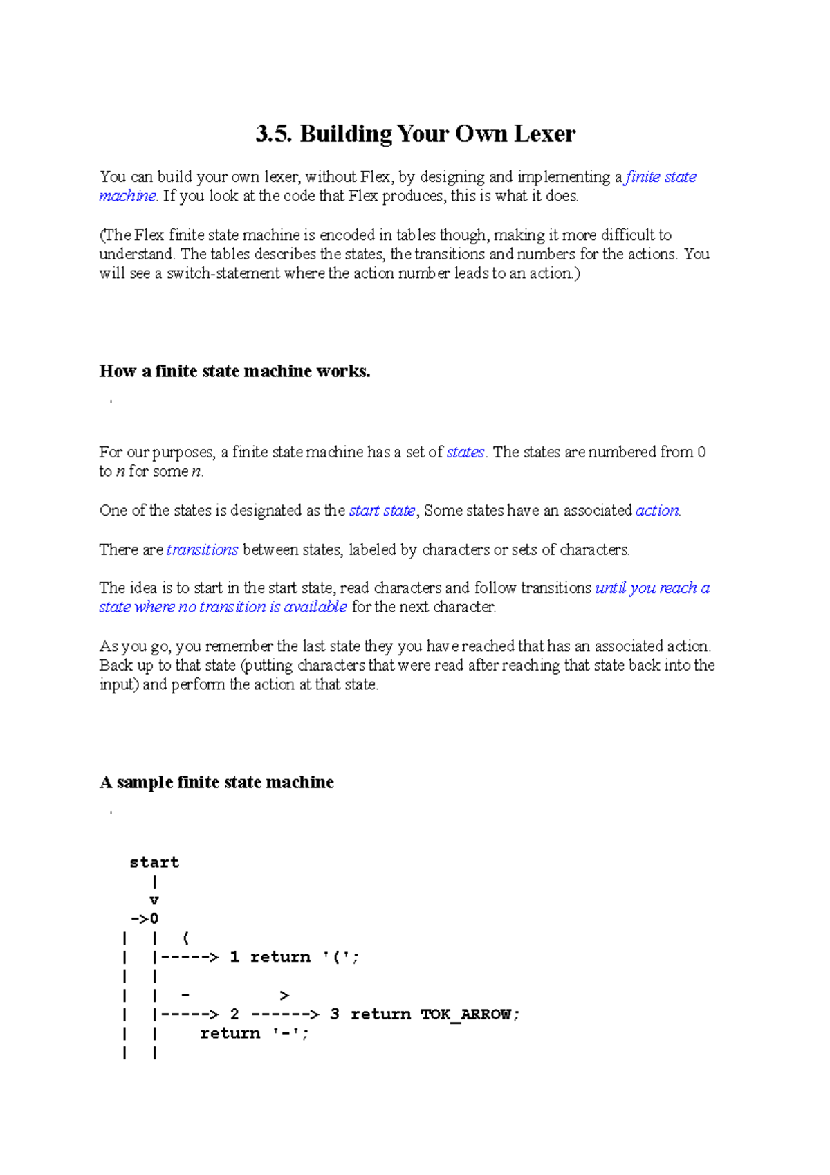 3.5. Building Your Own Lexer - 3. Building Your Own Lexer You can build ...