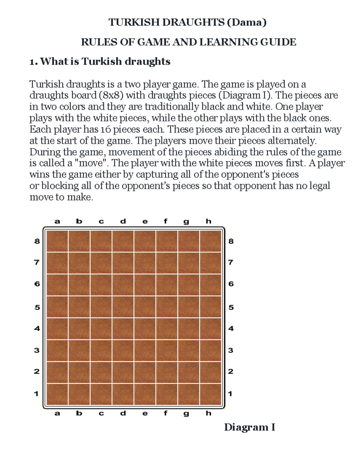 356142946 Turkish Dama dama Oklu - TURKISH DRAUGHTS (Dama) RULES OF ...