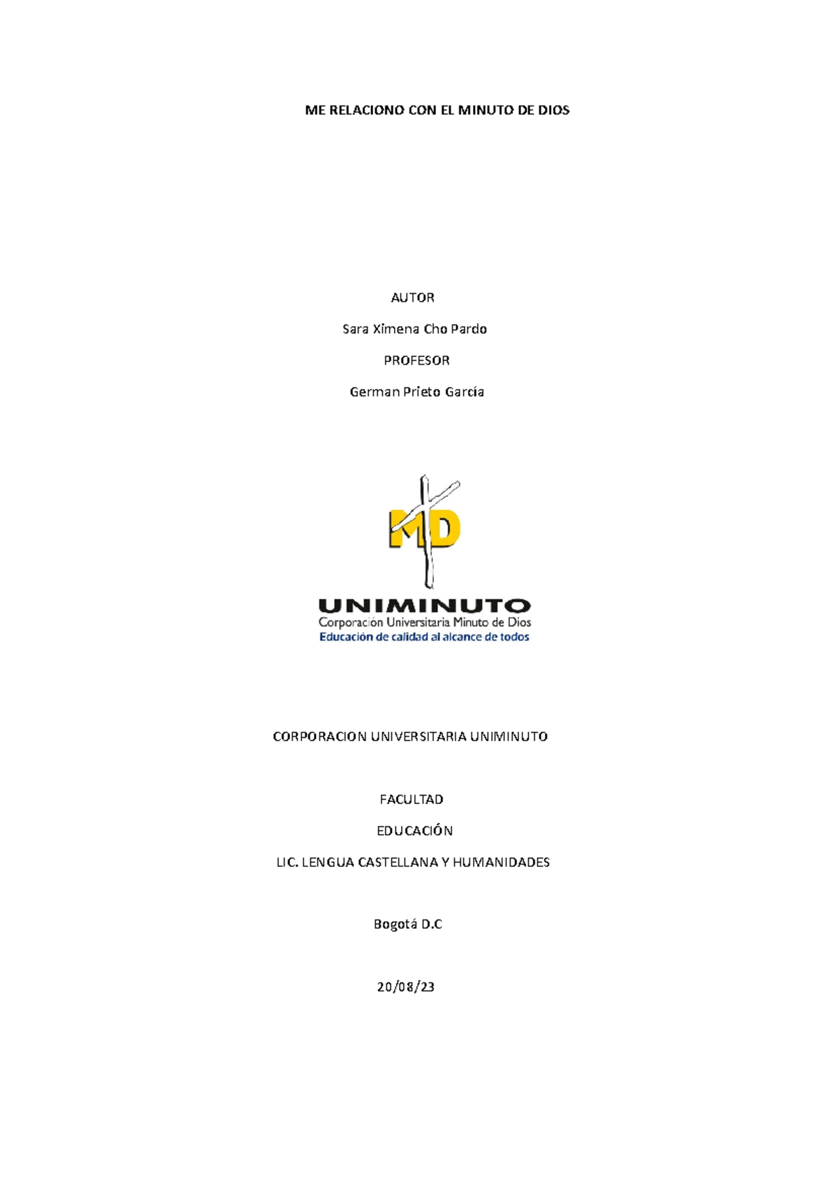 ME Relaciono CON EL Minuto DE DIOS - ME RELACIONO CON EL MINUTO DE DIOS ...