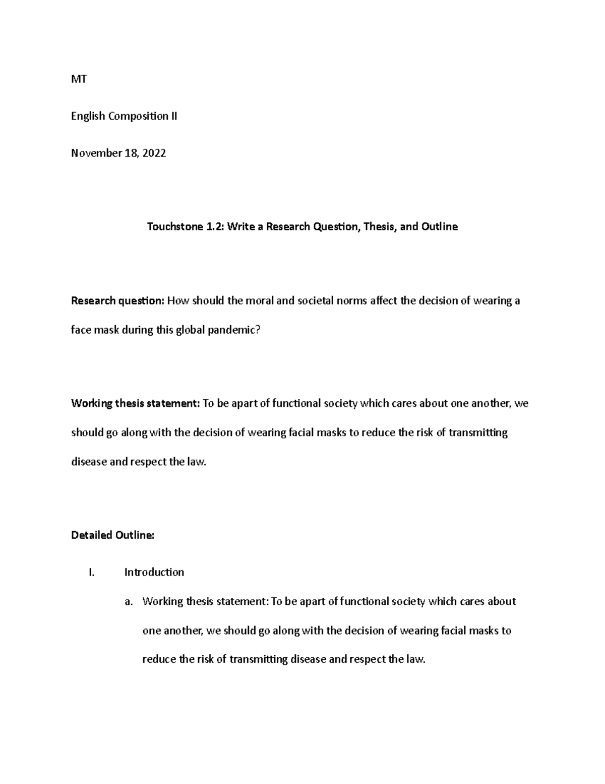 English Comp II - Touchstone 1.2 - Studocu - MT English Composition II ...