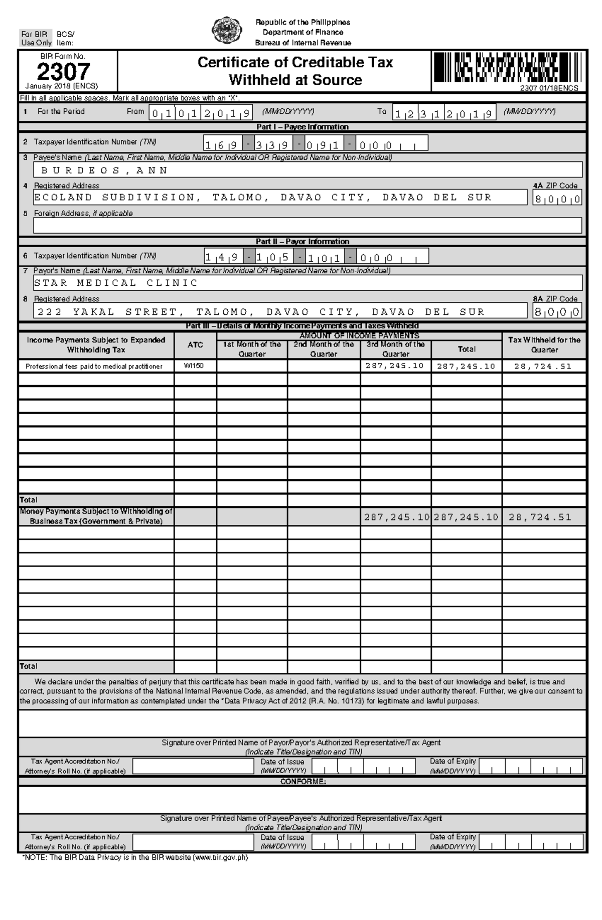 NAME CASE-1A - These are BIR FORMs and how to fill them up.... - Fill ...