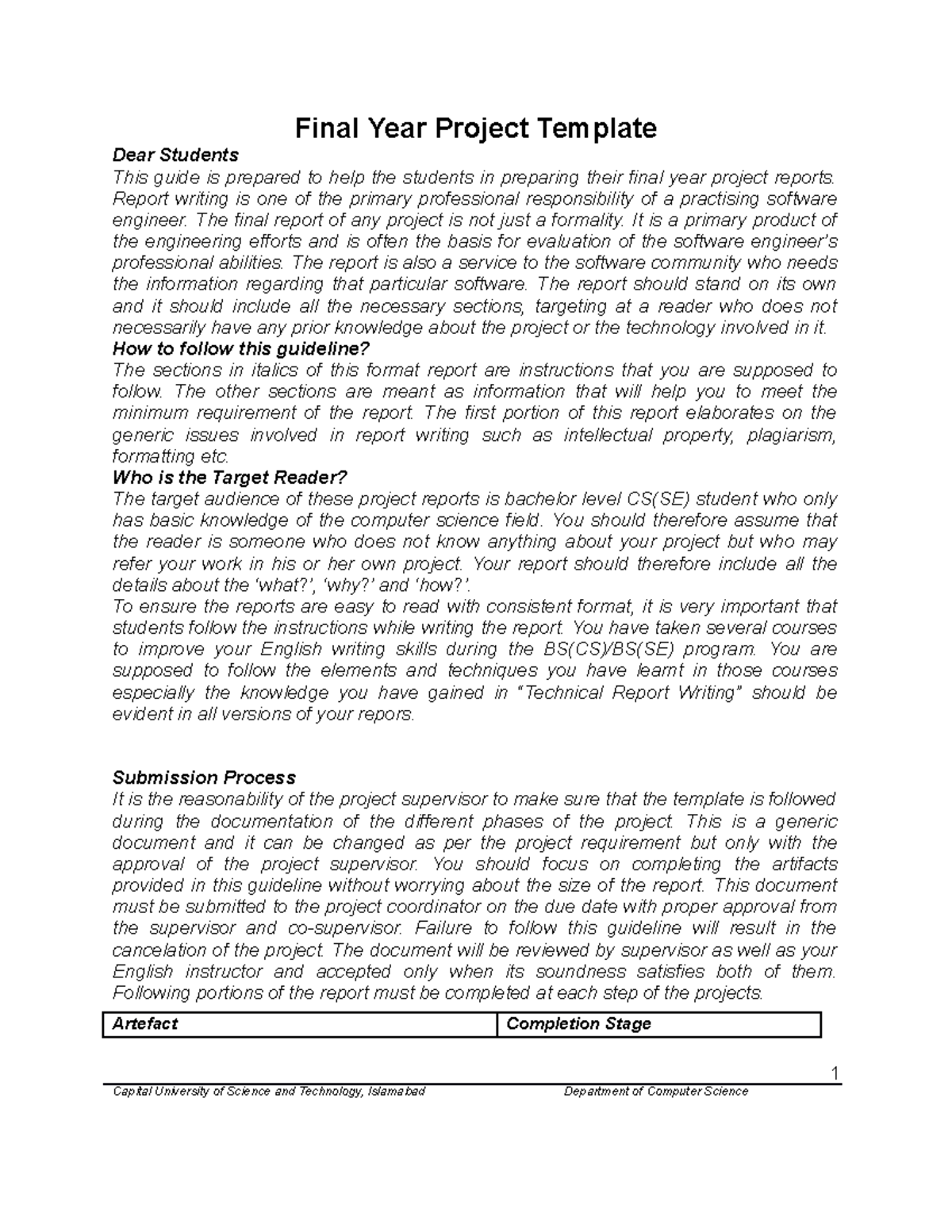 FYPTemplate - just for students - Final Year Project Template Dear ...