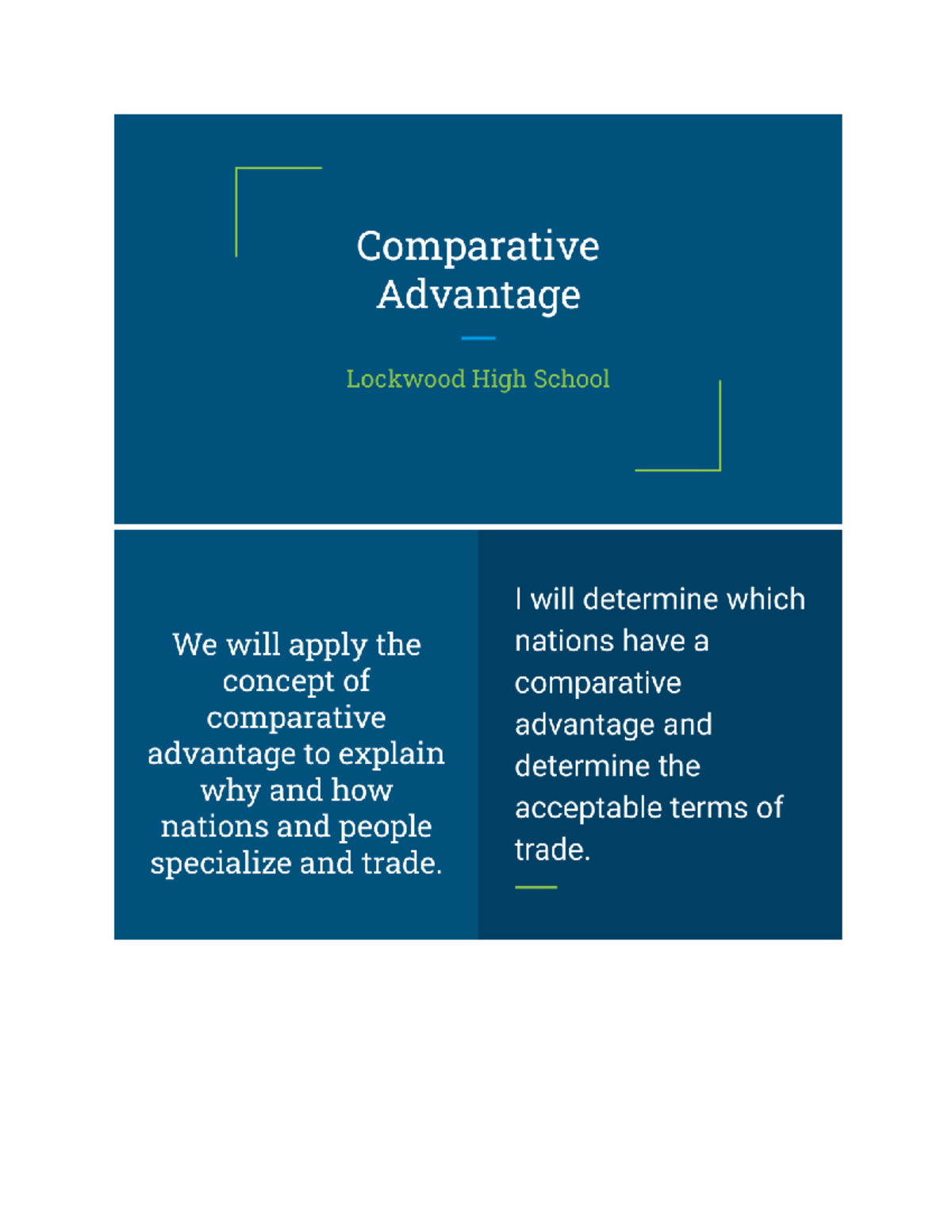Comparative Advantage - Studocu