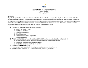 ACC 330 Project One Milestone One Template - ACC 330 Project One ...