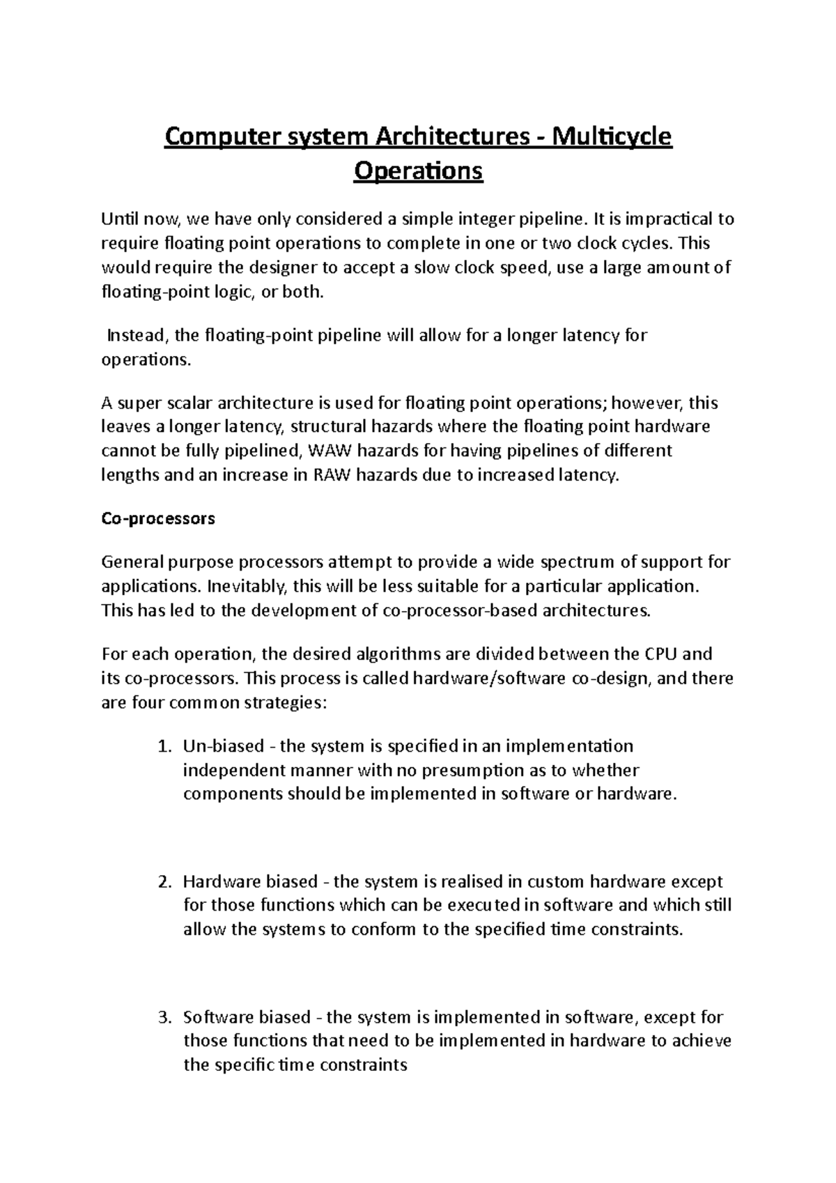 Computer system Architectures - Multicycle Operations - Computer system Architectures ...