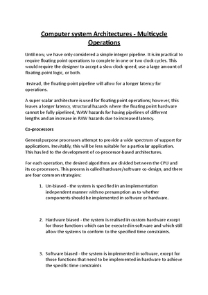 Computer system architecture - Structural Hazards - The overlapped ...