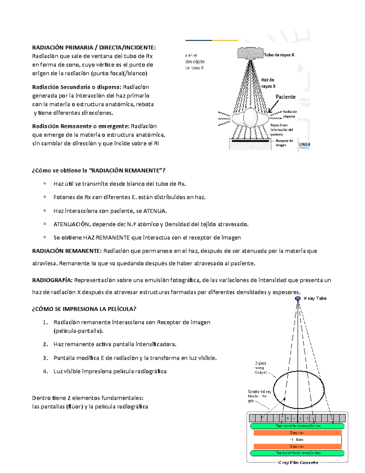 Clase 3 radiodiagnóstico 1 - RADIACIÓN PRIMARIA / DIRECTA/INCIDENTE ...