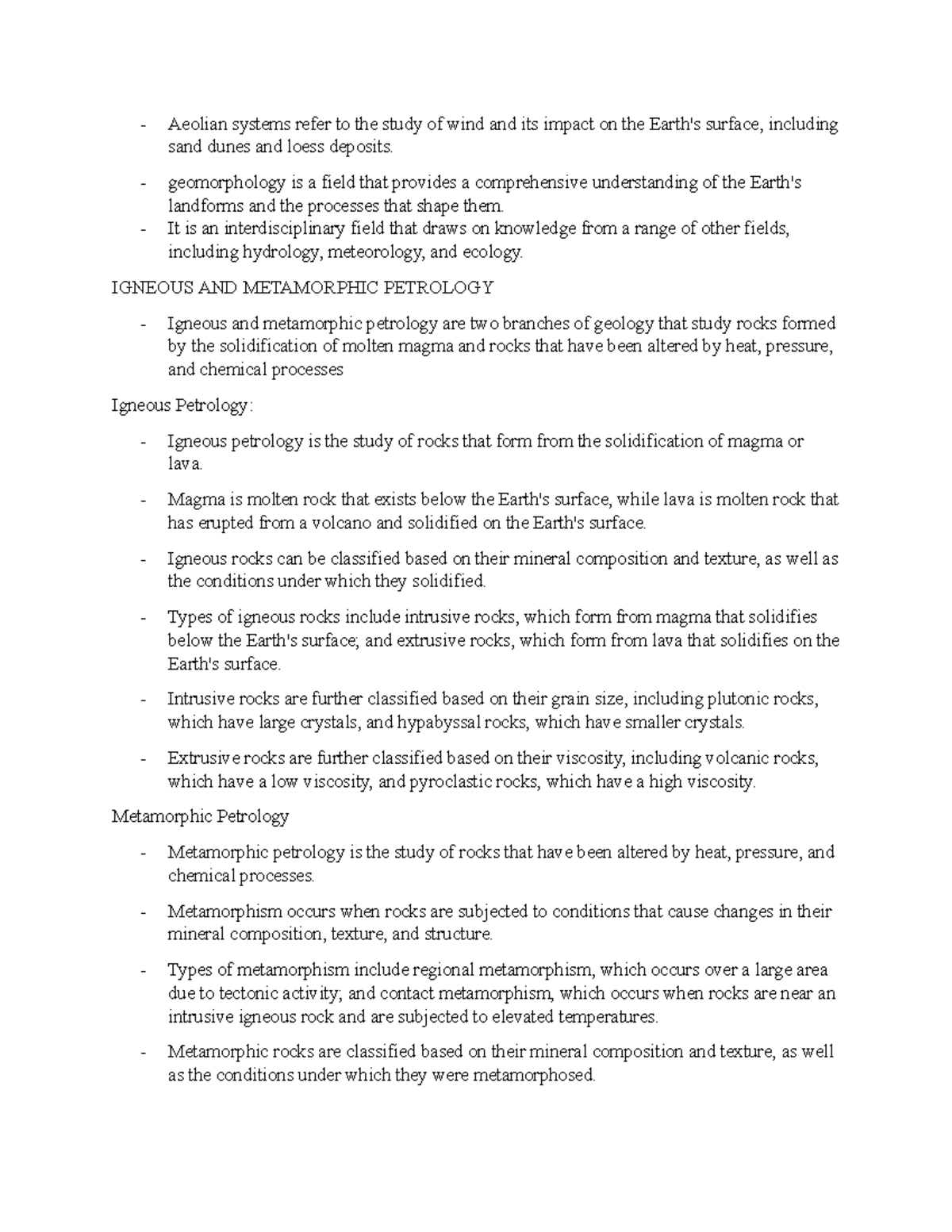 Geology Notes 5 - Formation and change of properties of rocks and ...
