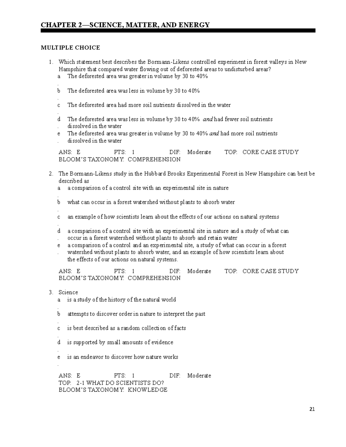 Chap 02 Environmental Science CHAPTER 2 SCIENCE MATTER AND ENERGY