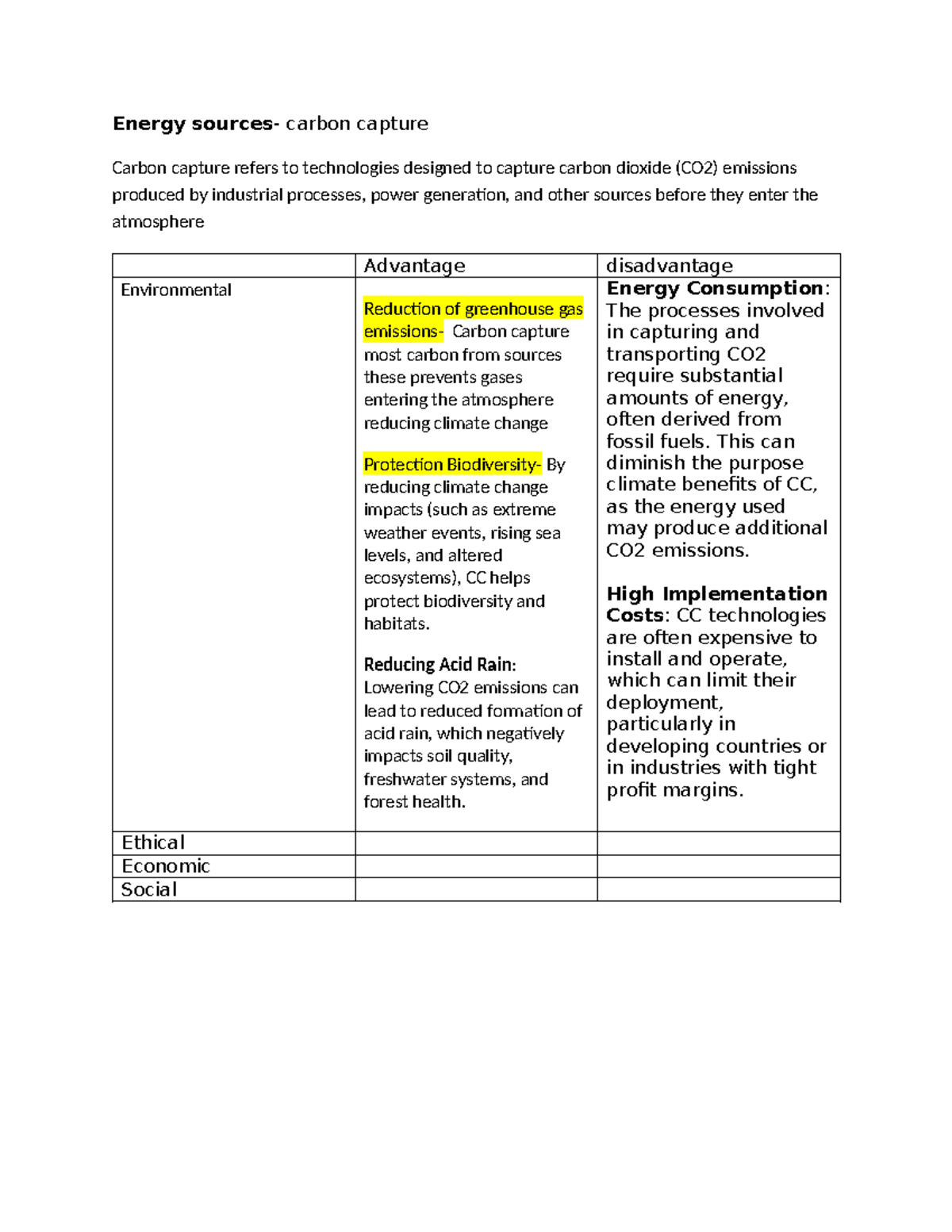 Unit 7 topics - Unit 7 - Energy sources- carbon capture Carbon capture ...