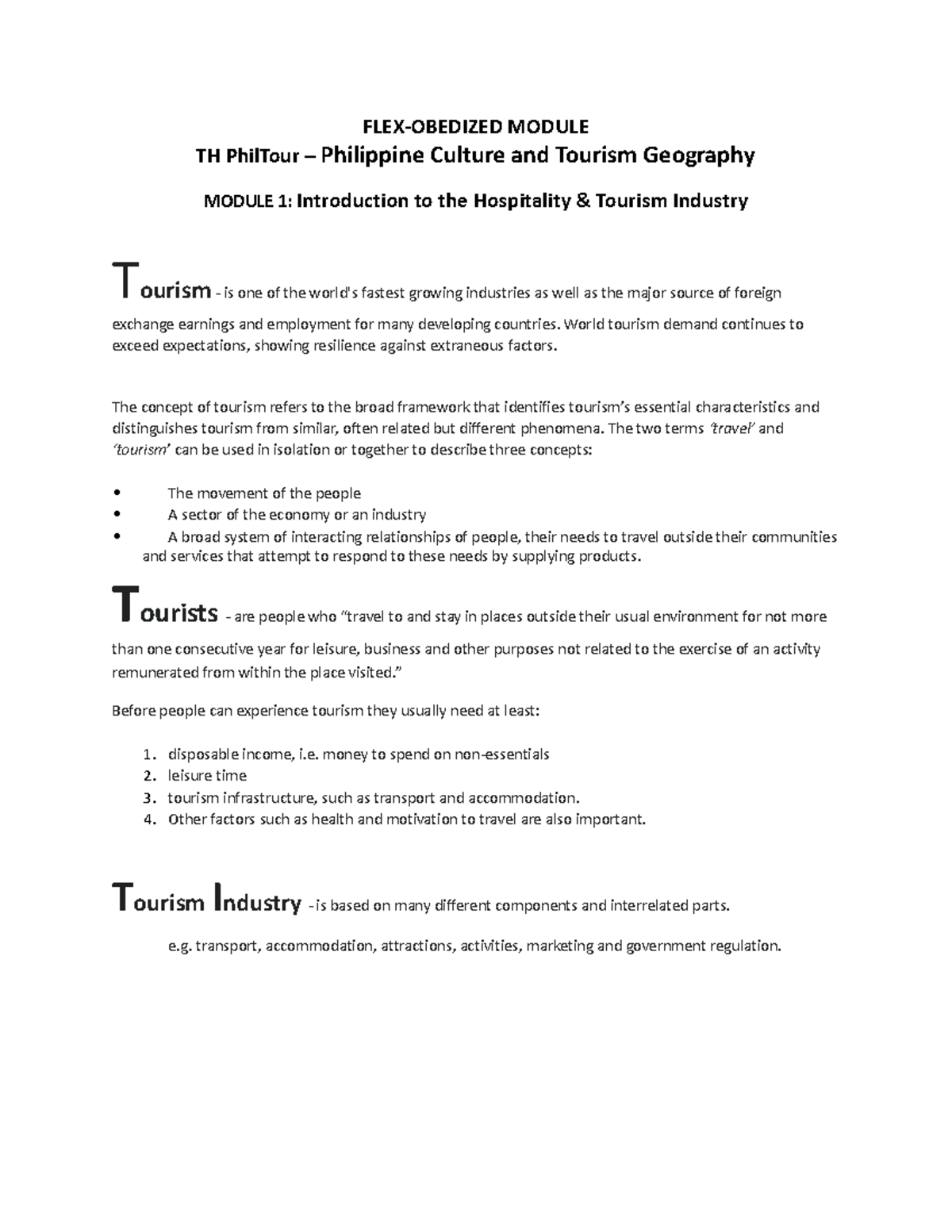 Philtour- Module 1-handouts - FLEX-OBEDIZED MODULE TH PhilTour ...