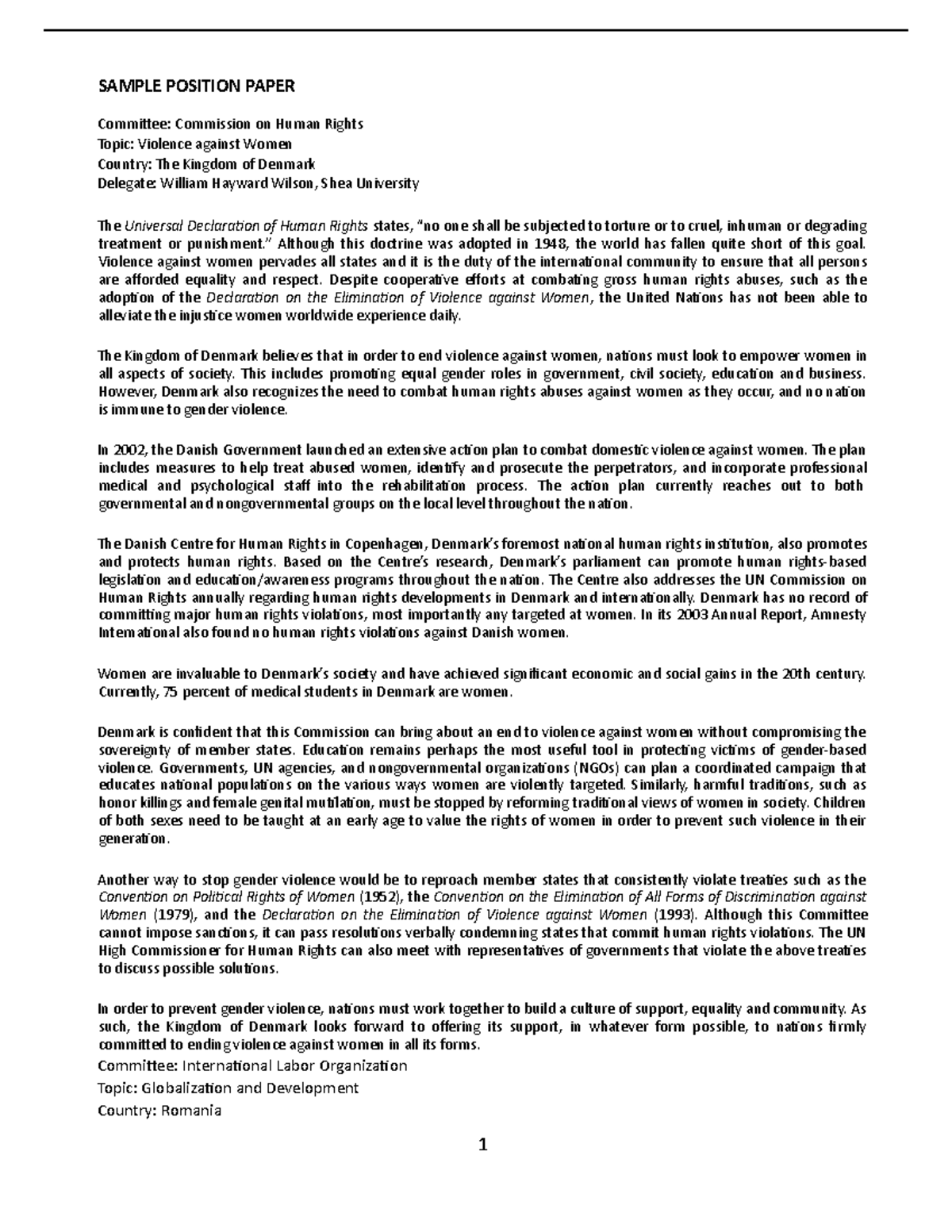 8R2y Fc HJthye - Lecture Notes - SAMPLE POSITION PAPER Committee ...