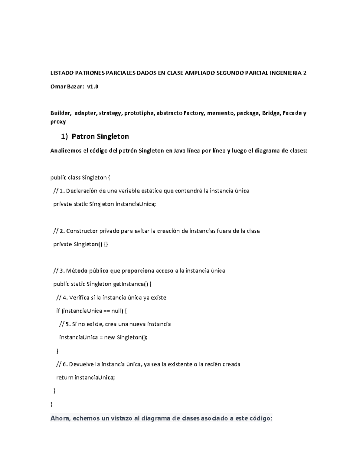 Listado Patrones Parciales Final CON Codigo JAVA - LISTADO PATRONES ...