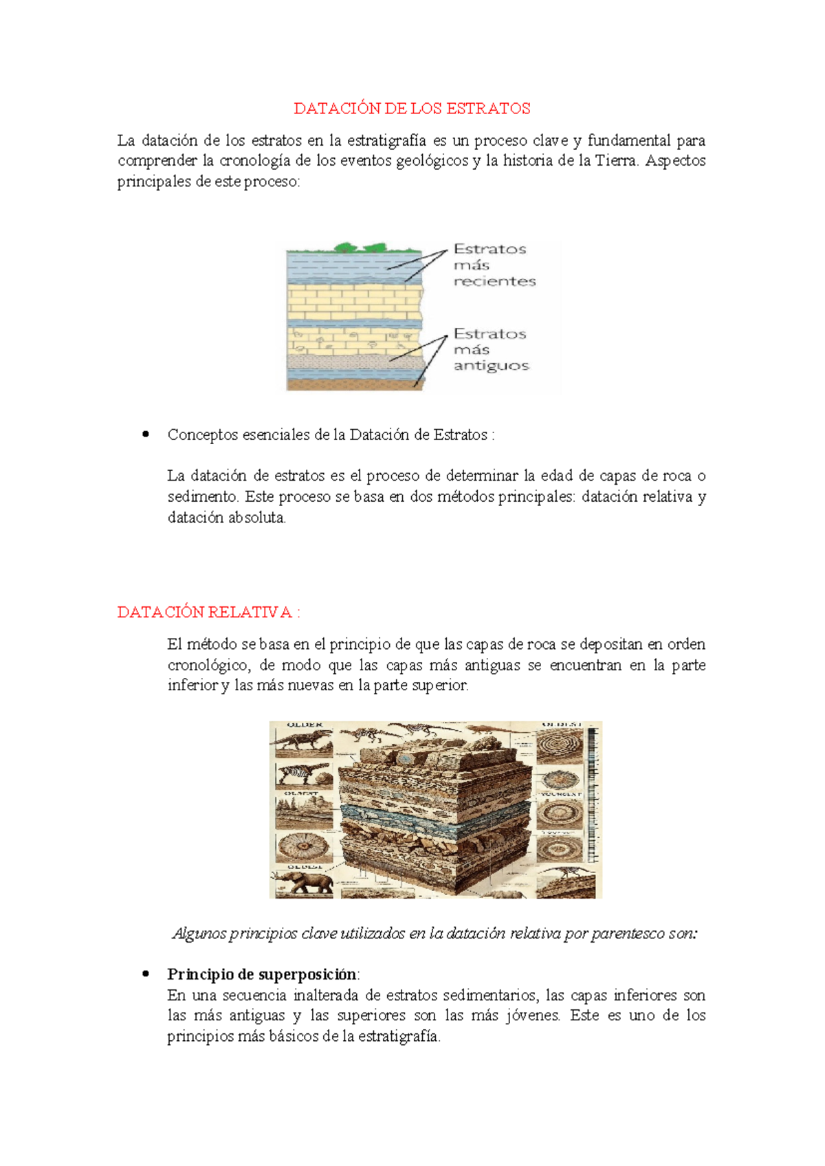 Datación DE LOS Estratos.docx Unvercidad Nacional - DATACIÓN DE LOS ...