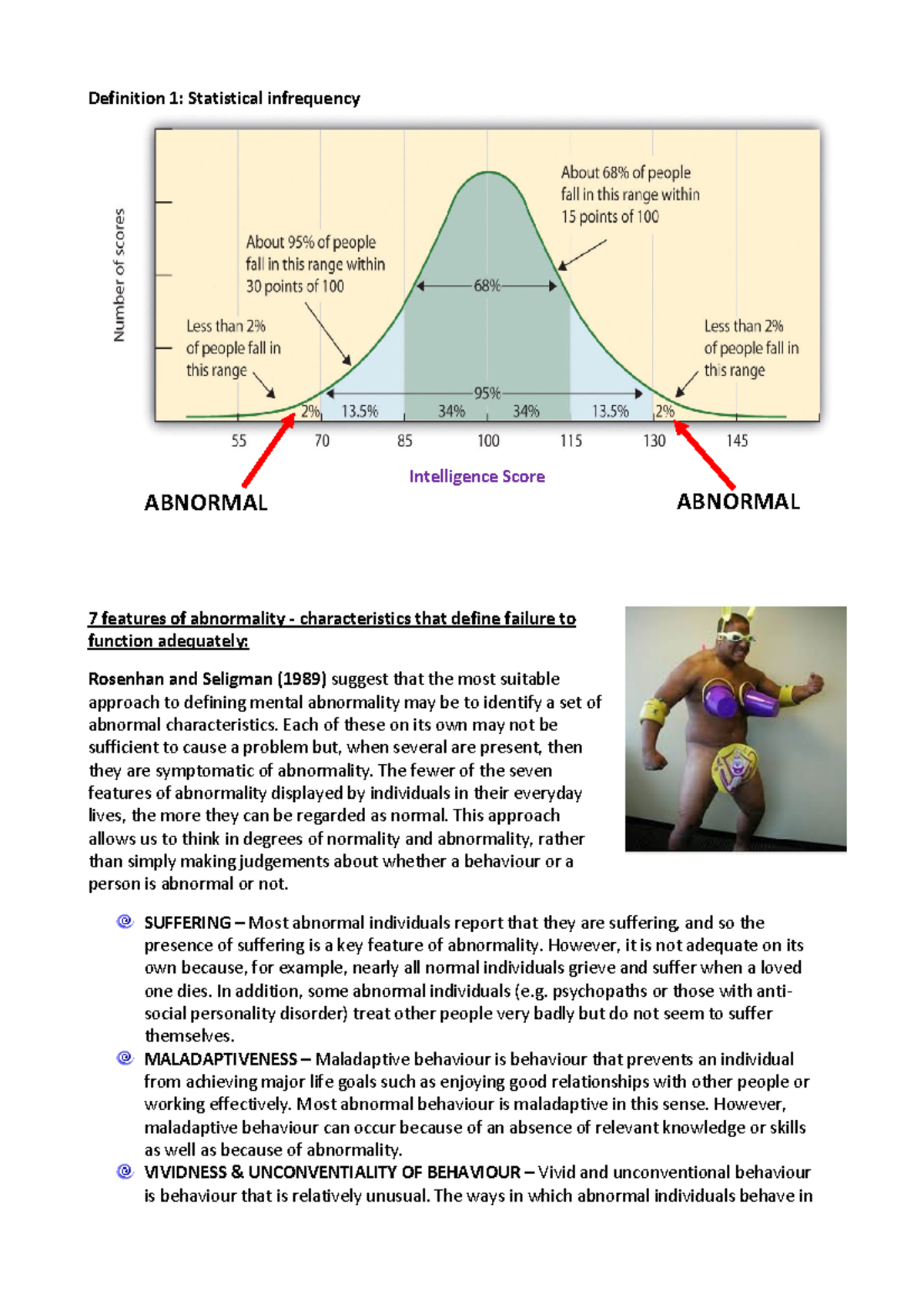 Definitions of abnormality handout - Definition 1: Statistical ...
