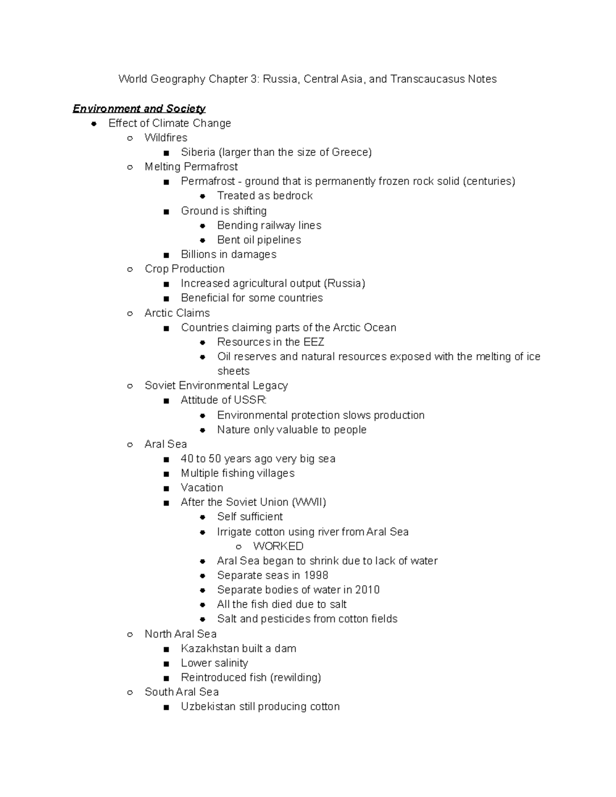 (Russia.etc.)World Geography Chapter 3 Russia, Central Asia, and ...