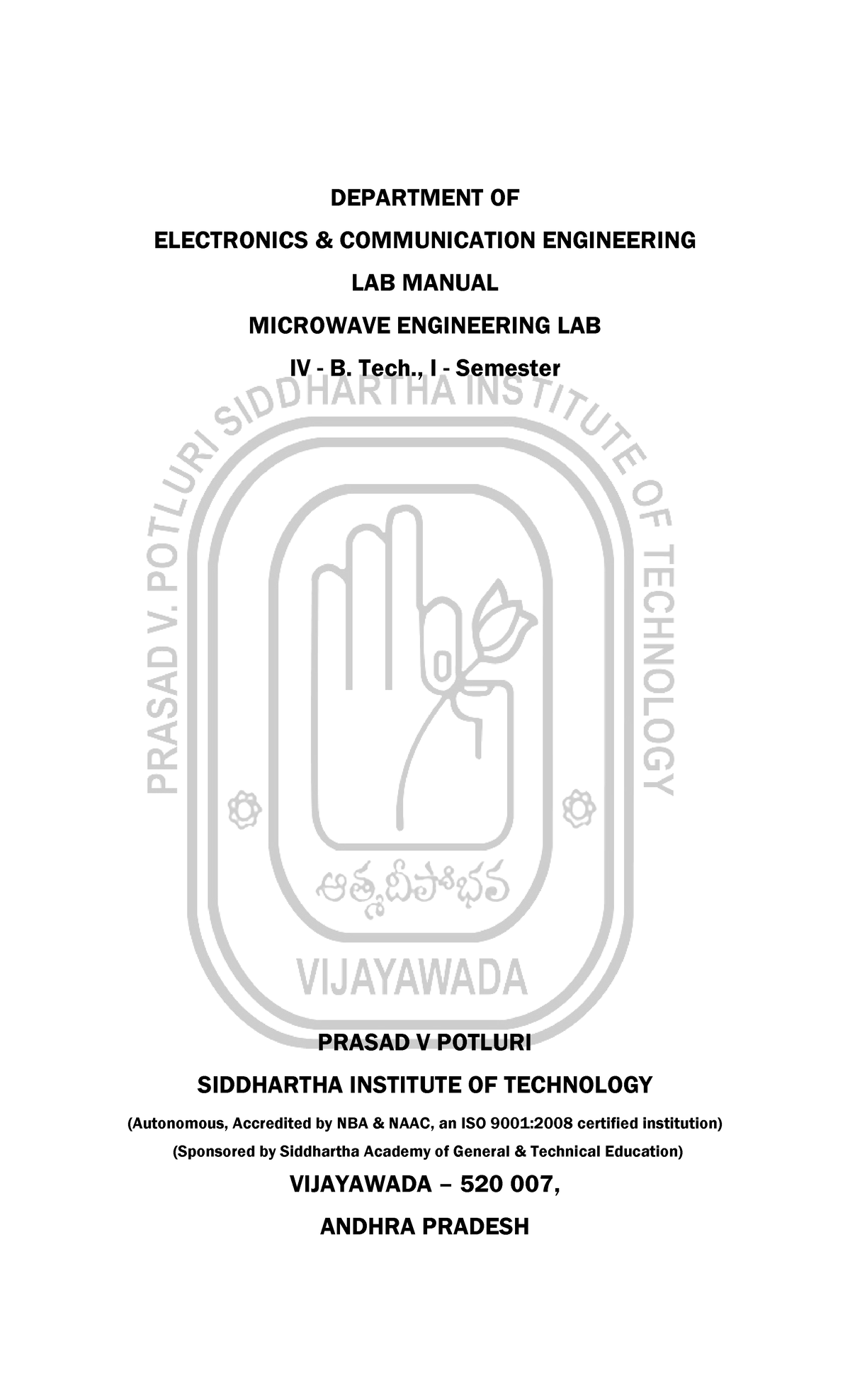 MW Lab Manual final - Useful for microwave laboratory - DEPARTMENT OF ELECTRONICS & - Studocu