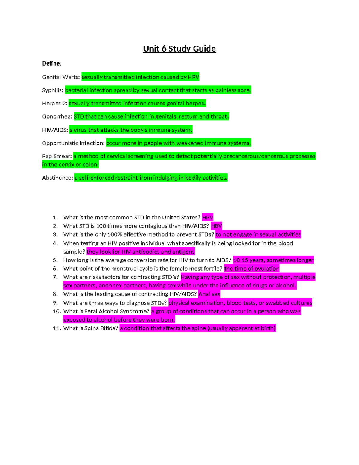 Unit 6 Study Guide - yesha uewhirsjh - Unit 6 Study Guide Define ...