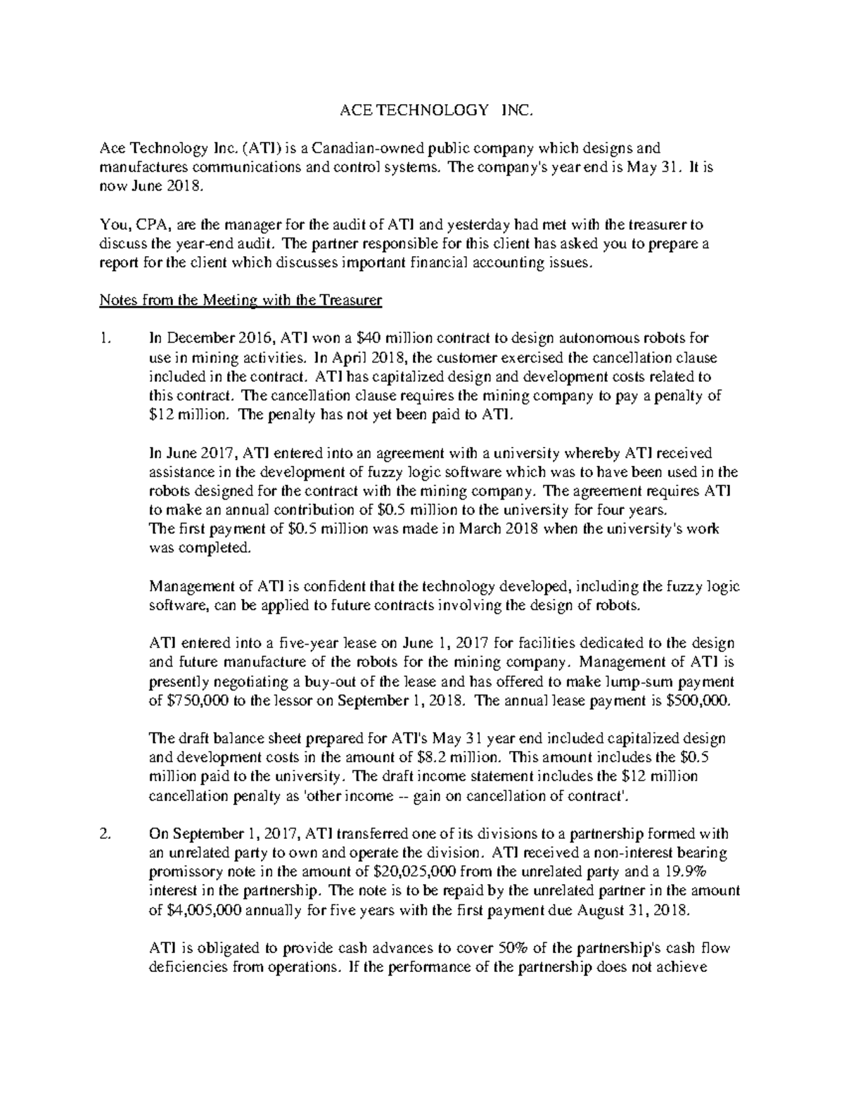 Ace Technology Inc Case Analysis Provided By Lan Ace Technology Inc Ace Technology Inc