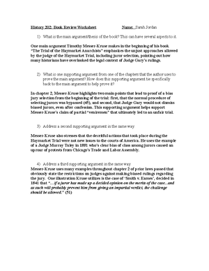 HIST 202- Book Review Worksheet - History 202: Book Review Worksheet ...