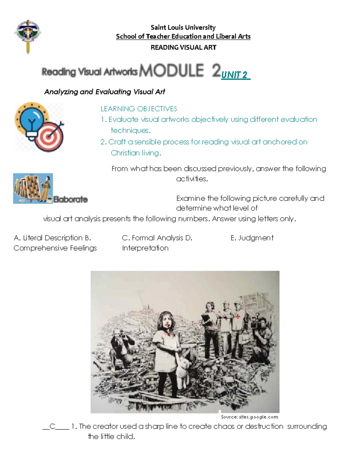 GRVA Module 2 - UNIT 2 Elaborate - Saint Louis University School of Teacher Education and ...