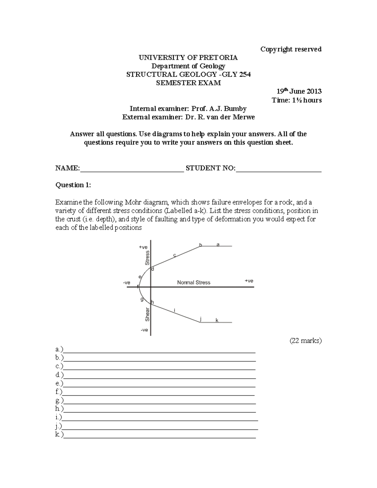 Semester Exam 2013 - 2013 exam paper without memo but it is still the ...