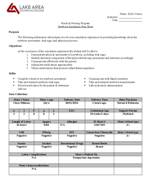 Simulation Prep Vernon Watkins - Aidan Bunkers NAME: Jenny Holoma ...