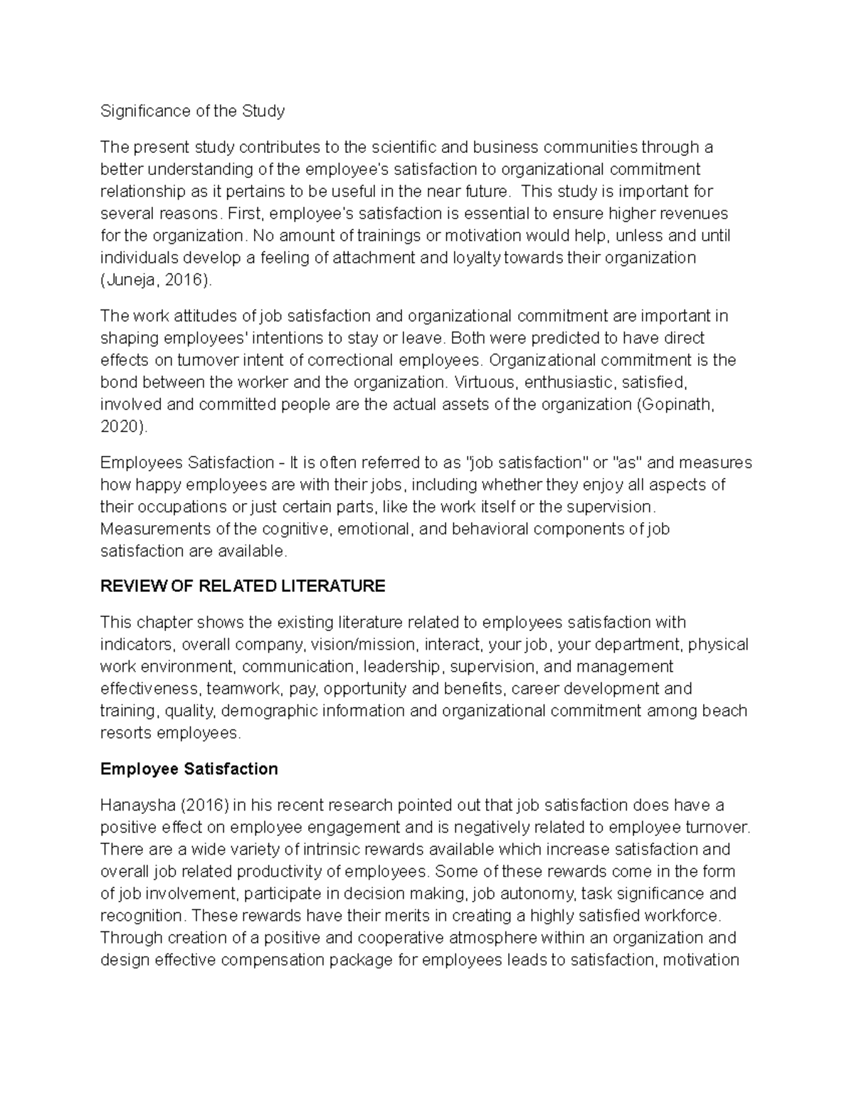 Significance of the Study - This study is important for several reasons ...