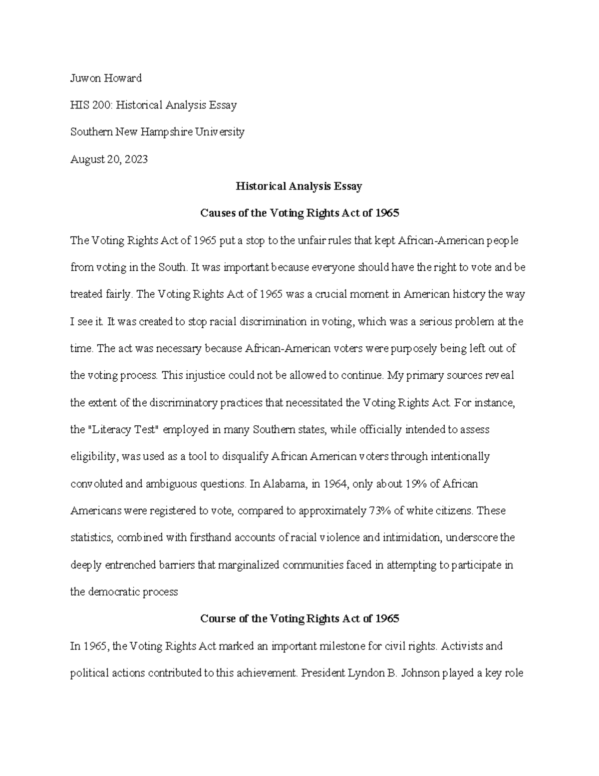 Juwon Howard.Historical Analysis Essay - Juwon Howard HIS 200 ...
