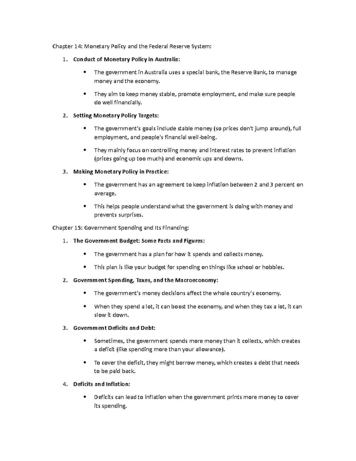 Week 11 summary class - Chapter 14: Monetary Policy and the Federal ...