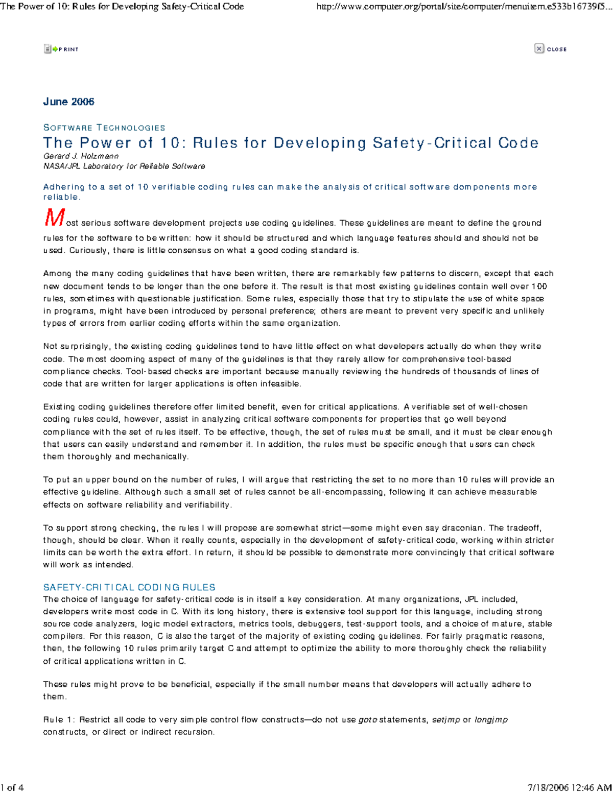 10rules - June 2006 S O F T W A R E T E C H N O L O G I E S The Power ...
