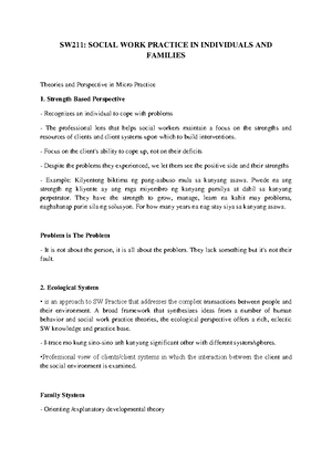 SW21- Casework, Components OF SW, Personality OF A Person, AND CORE ...