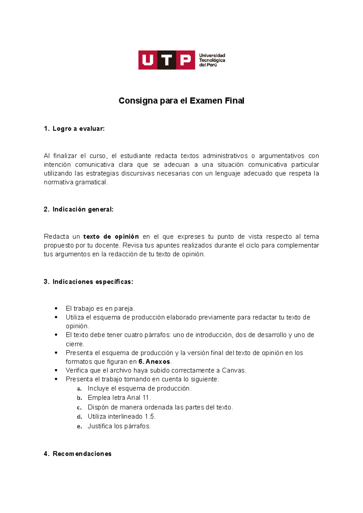 GC N04I Consigna EXFI - redaccion - UTP - Studocu