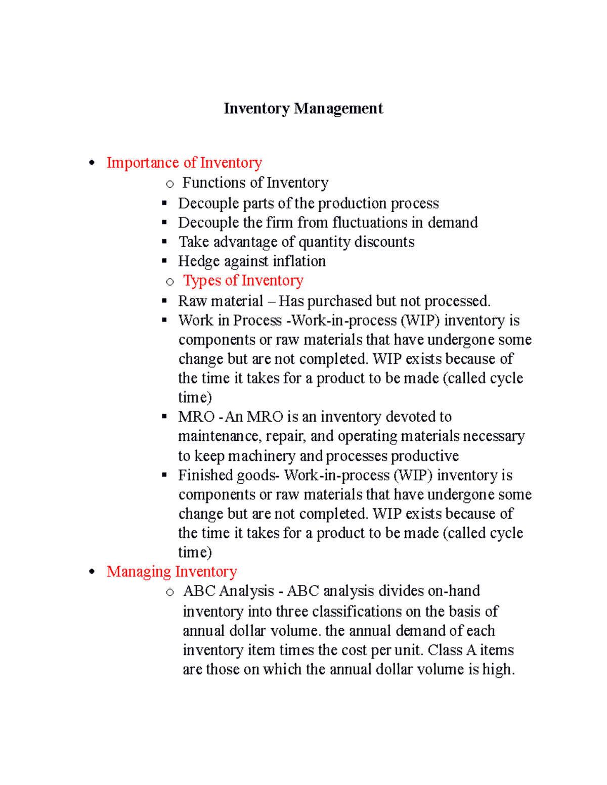 Inventory Management - Work in Process -Work-in-process (WIP) inventory ...