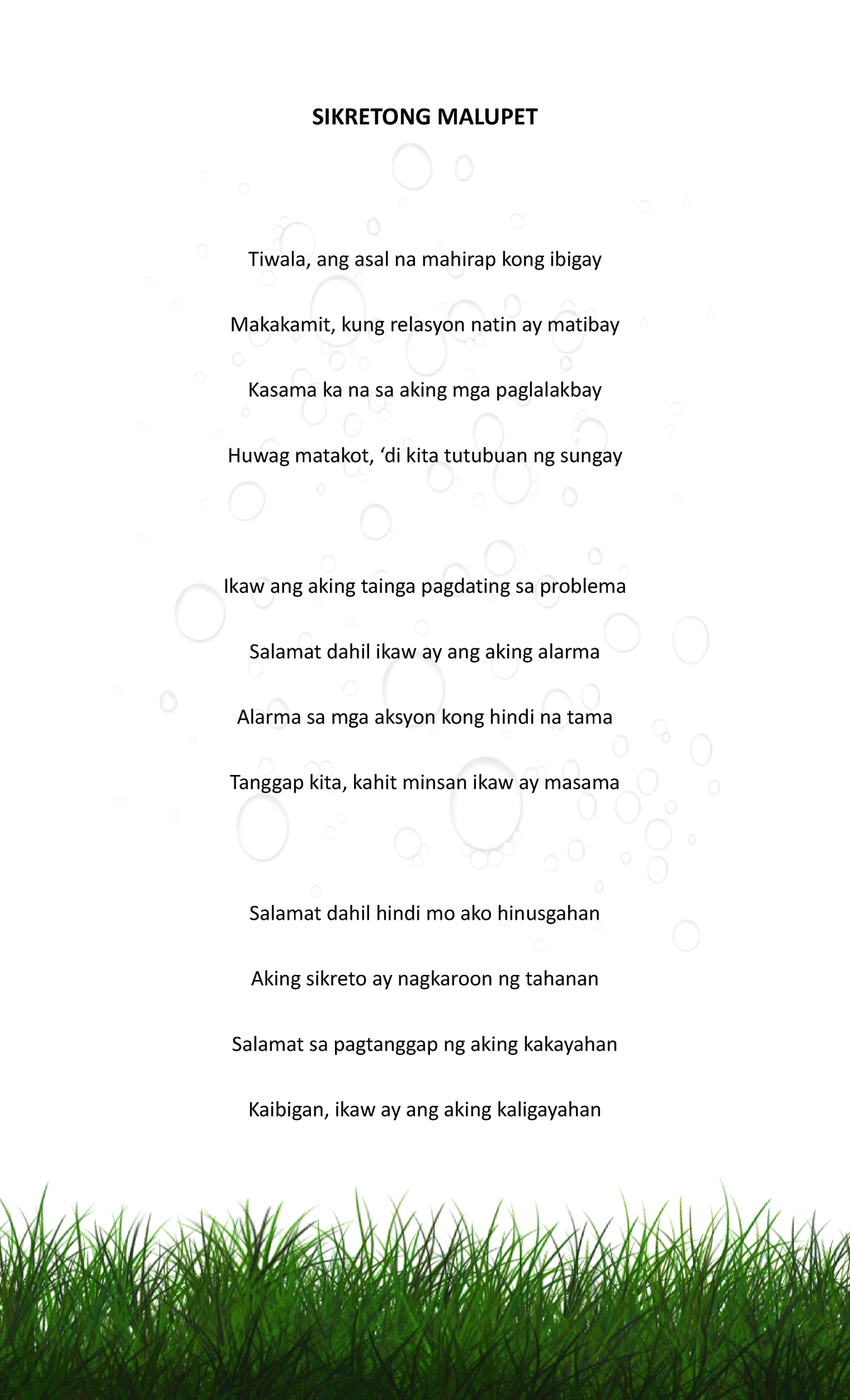 Sikretong Malupet - sdfsagag - SIKRETONG MALUPET Tiwala, ang asal na ...