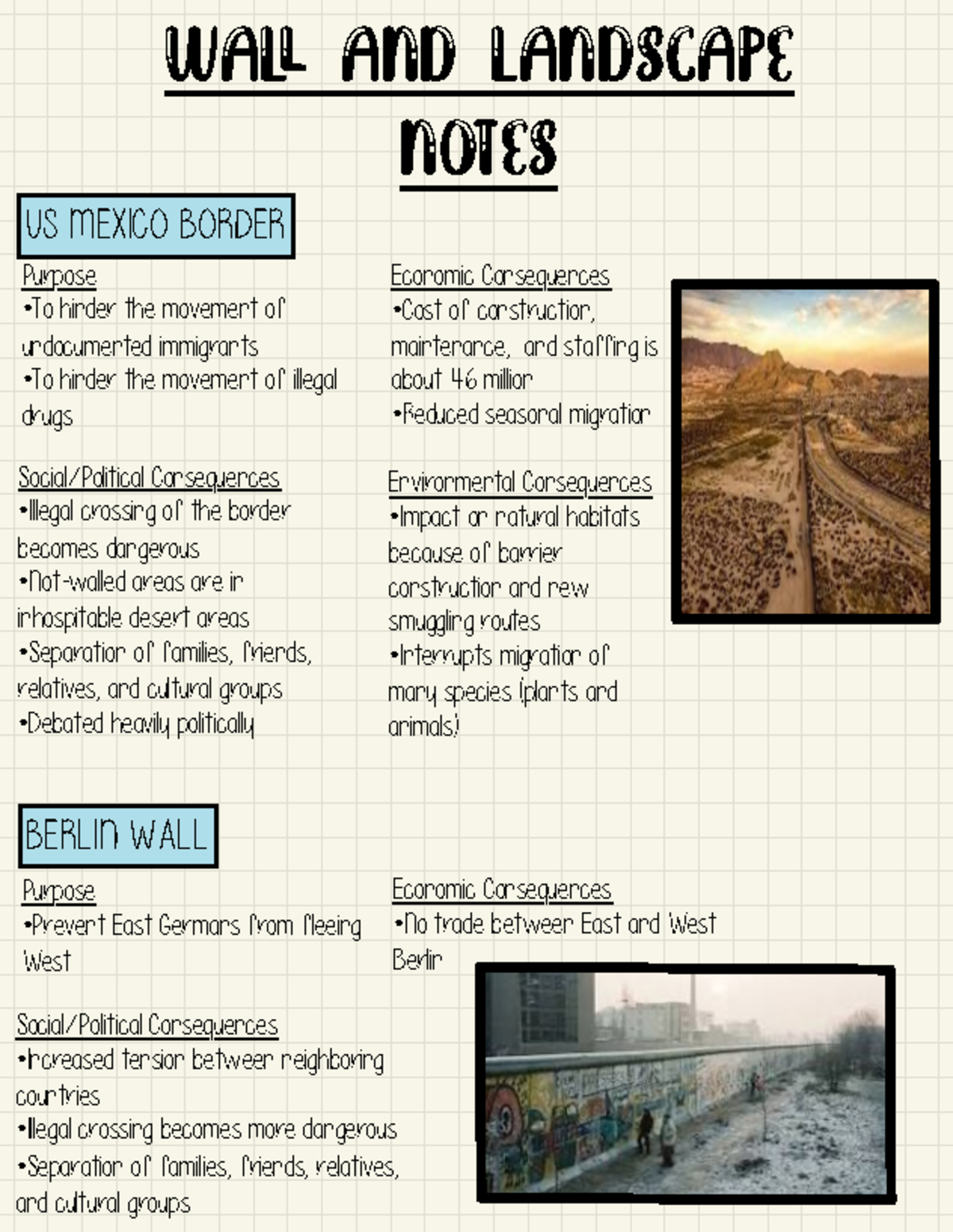 Wall and Landscape Notes - WALL AND LANDSCAPE NOTES US MEXICO BORDER ...