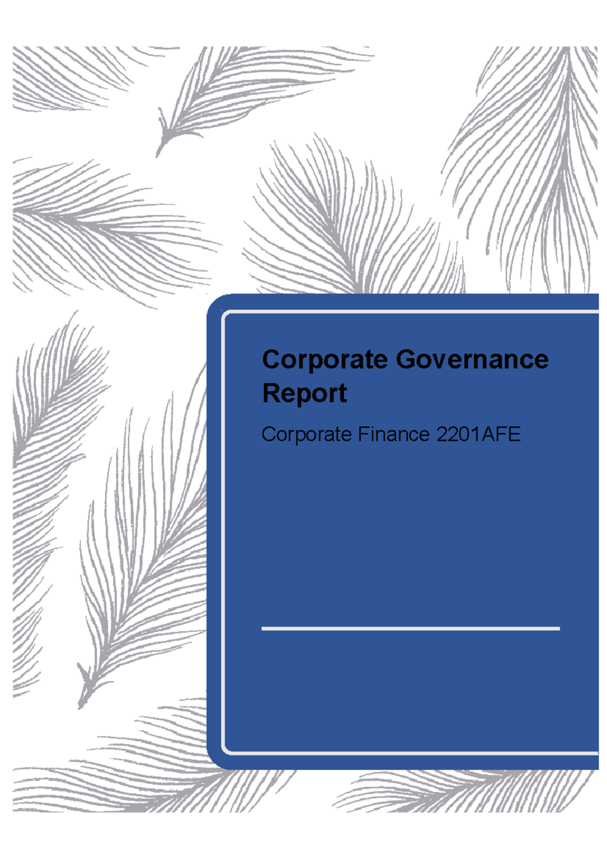 Corporate Governance Report - Corporate Governance Report Corporate ...