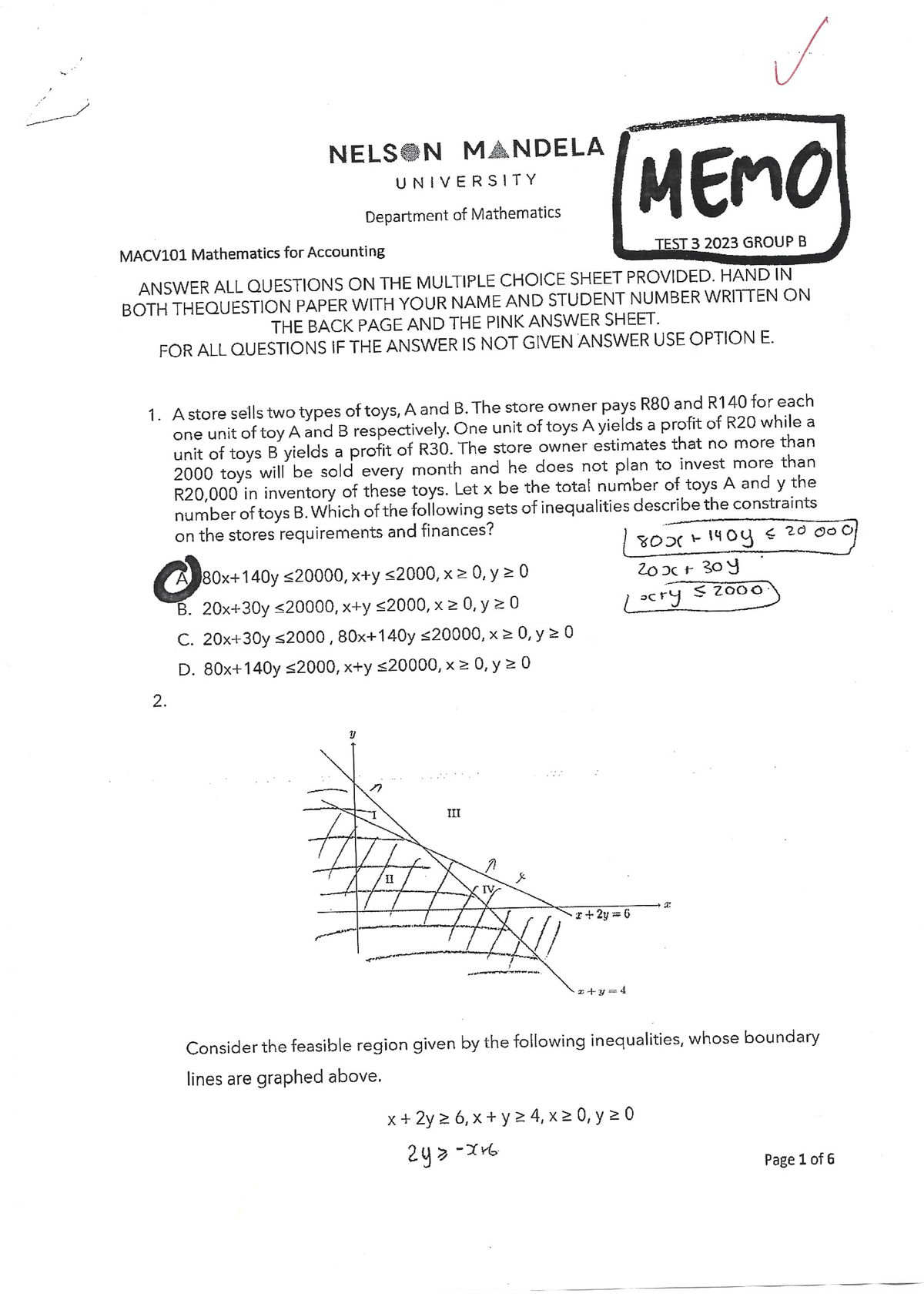 Memo test3 2023 group B - MACV101 - Studocu