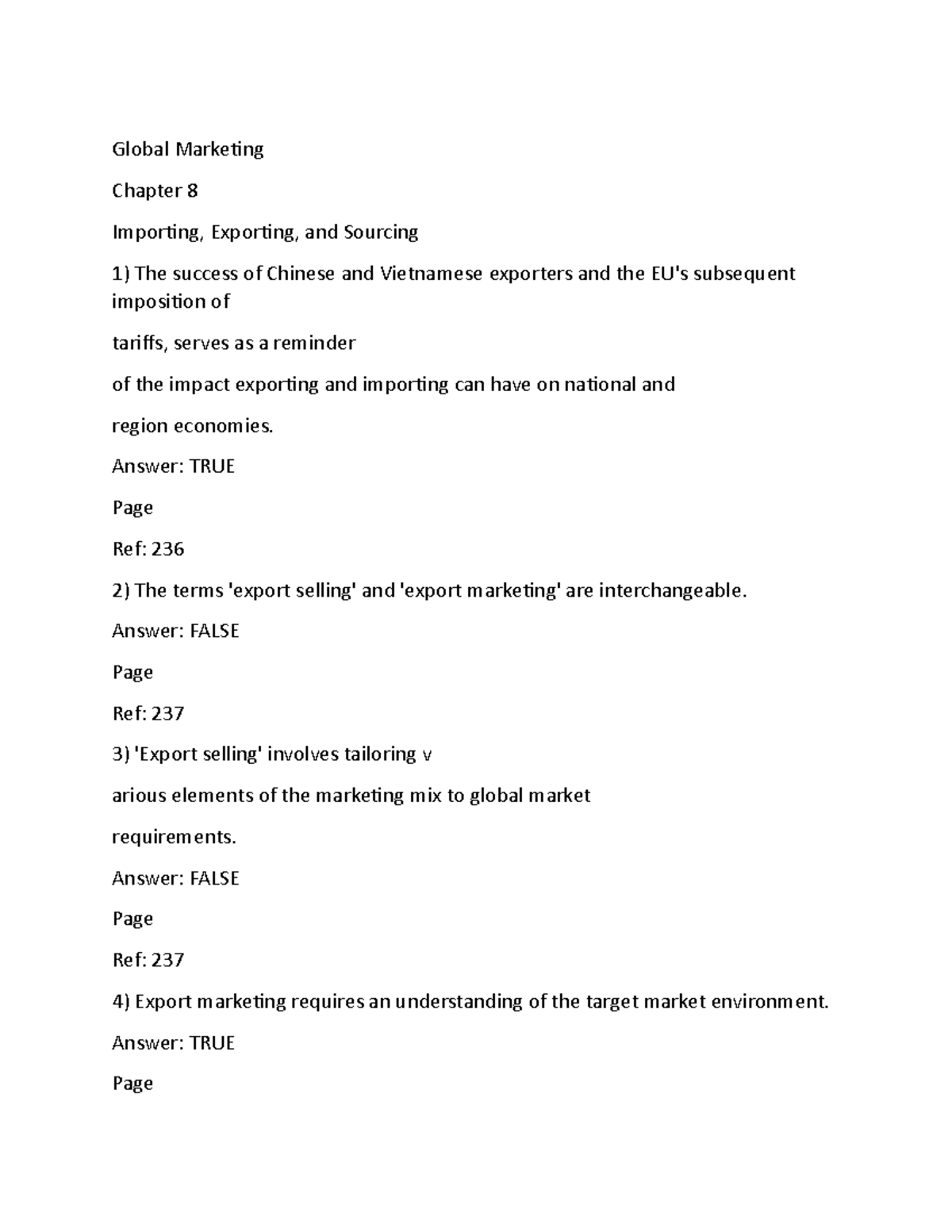 International Marketing Chapter 8 - Global Marketing Chapter 8 ...