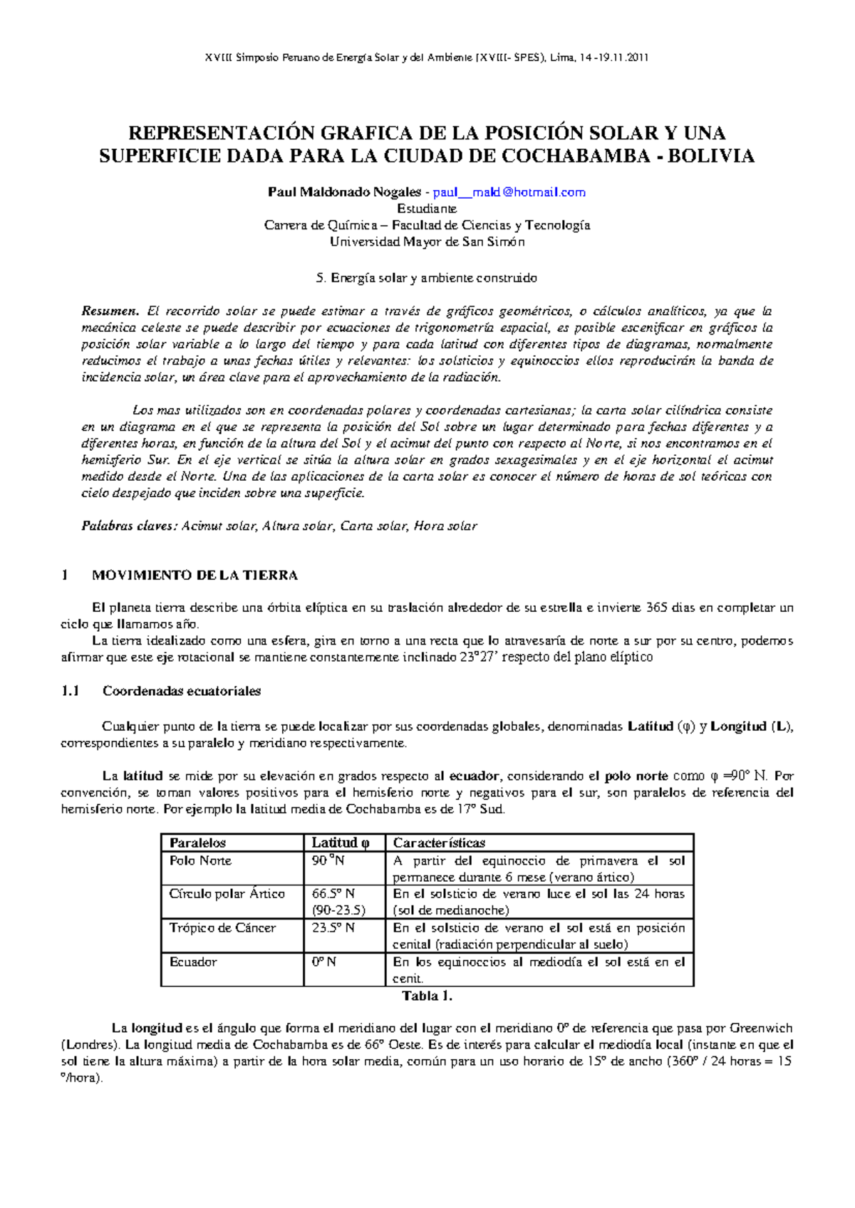 SOLARIMETRIA Y CARTA SOLAR - REPRESENTACIÓN GRAFICA DE LA POSICIÓN ...