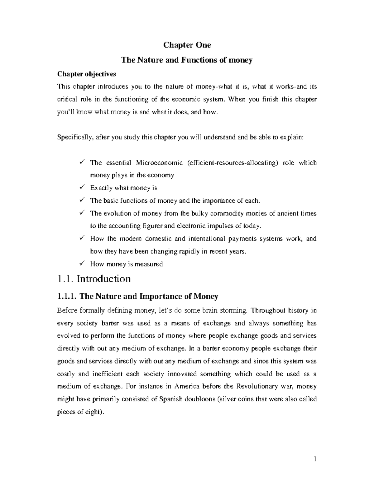 Monetary Economics - best for student - Chapter One The Nature and ...