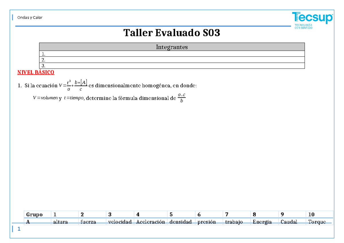 Taller evaluado S03 - guis de ejercicios propouestos de las primeras semanas de clase - Taller ...