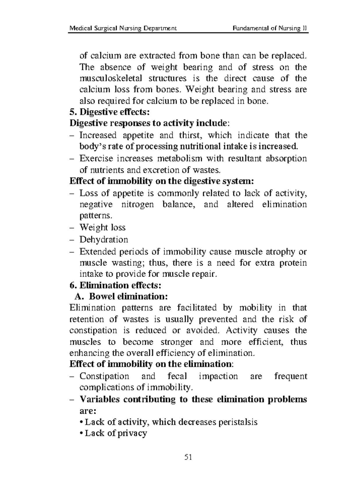 Fundamentals of nursing (13) - of calcium are extracted from bone than ...